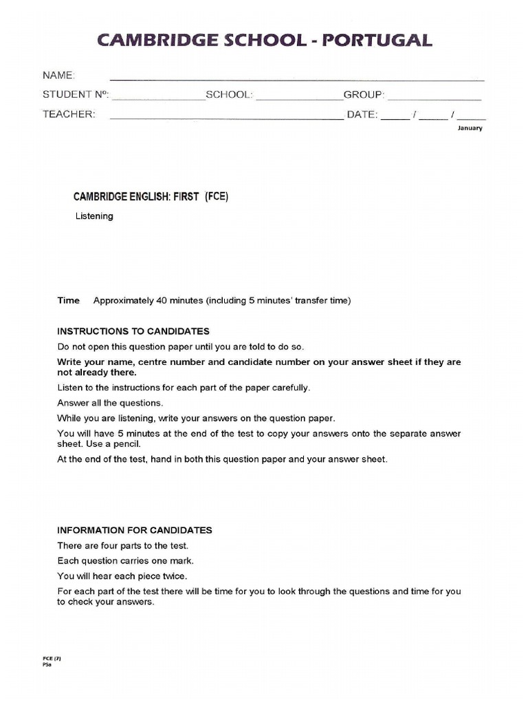 FCE Mock Exam 2021 Paper 3 | PDF