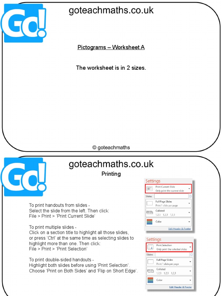 Pictograms Worksheet Instructions | PDF