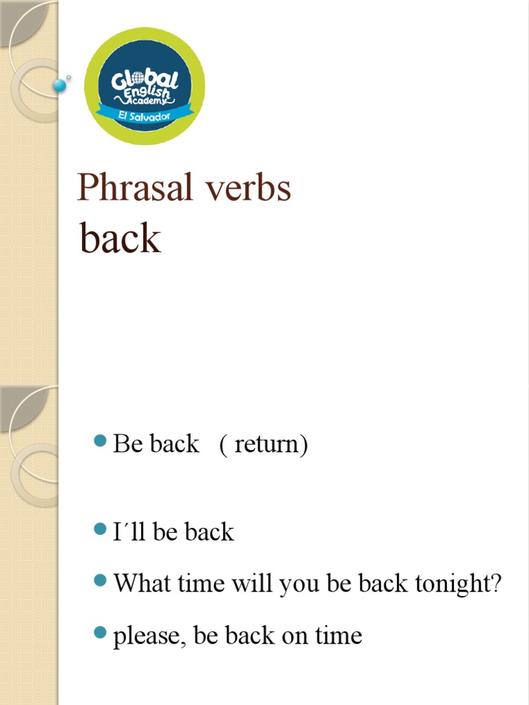 Phrasal Verbs Back | PDF