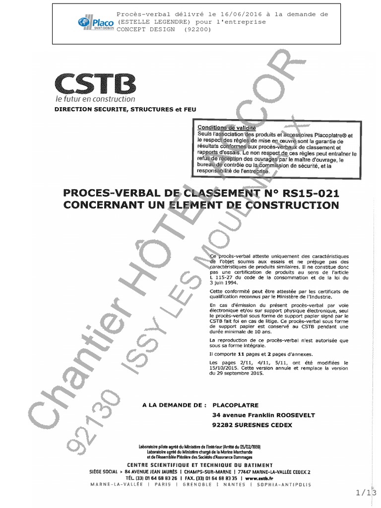 PV - Placoplatre | PDF
