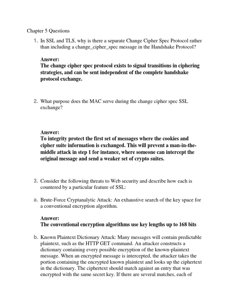 Chapter 5 Questions With Answers | PDF | Transport Layer Security ...