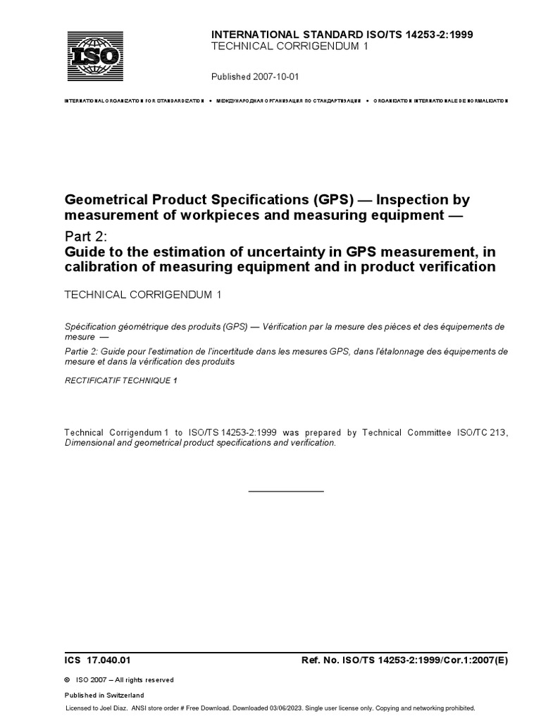 ISO TS 14253-2 Cor1-2007 | PDF | Verification And Validation ... ISO TS 14253-2 Cor1-2007 | PDF | Verification And Validation ...