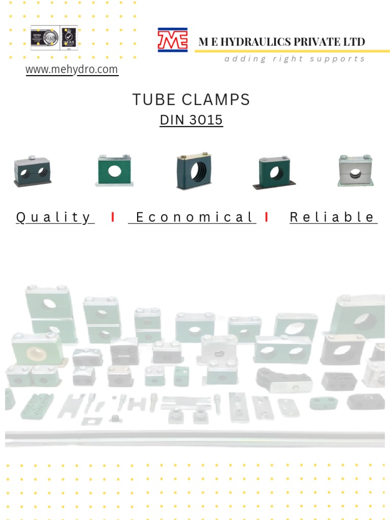 DIN 3015 Tube Clamps Overview | PDF | Pipe (Fluid Conveyance) | Screw