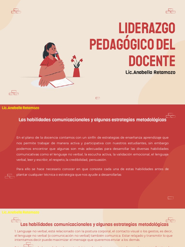 Liderazgo Pedagogico Del Docente - Presentacion | PDF | Aprendizaje | Liderazgo
