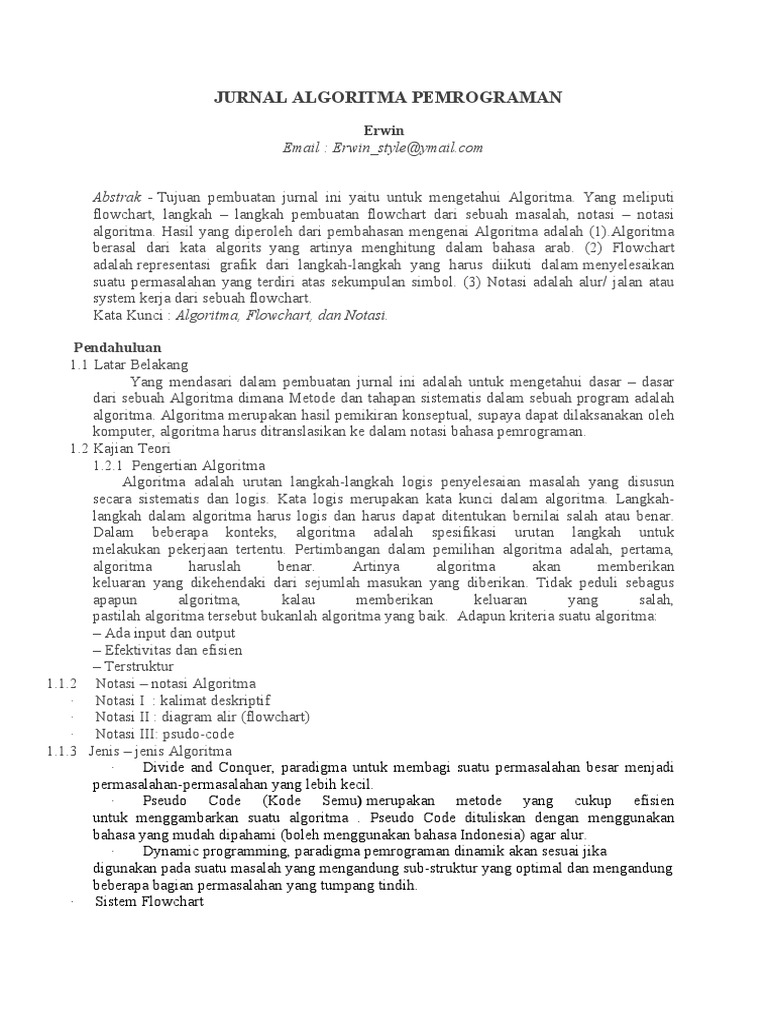 JURNAL ALGORITMA PEMROGRAMAN.docx | PDF