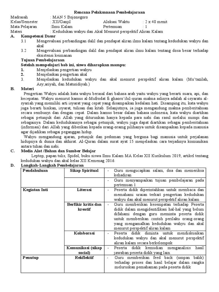RPP Fiks | PDF | Sains & Matematika