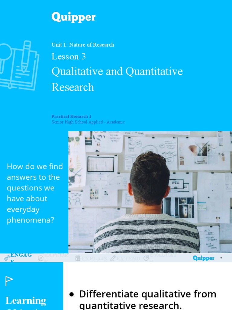 FINAL PPT - PR1 11 - 12 - UNIT 1 - LESSON 3 - Qualitative and Quantitative Research | PDF ...