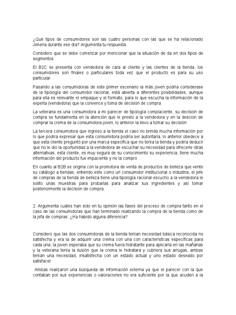 Caso Practico Consumidor | PDF | Los consumidores | Cliente