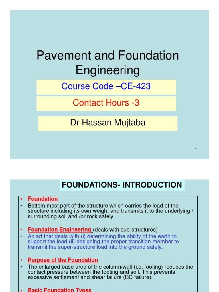 Lec 2 Types of Foundations PDF | PDF | Deep Foundation | Foundation (Engineering)