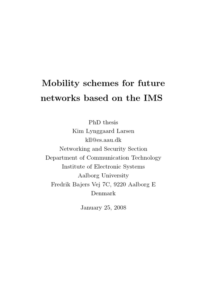 Future IMS Mobility Schemes Analysis | PDF | Ip Multimedia Subsystem | Session Initiation Protocol