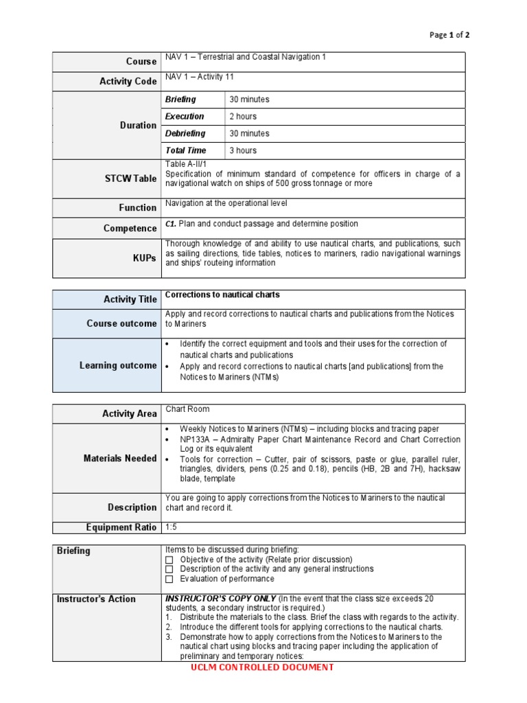 Activity 11 - Corrections To Nautical Charts | Download Free PDF ...