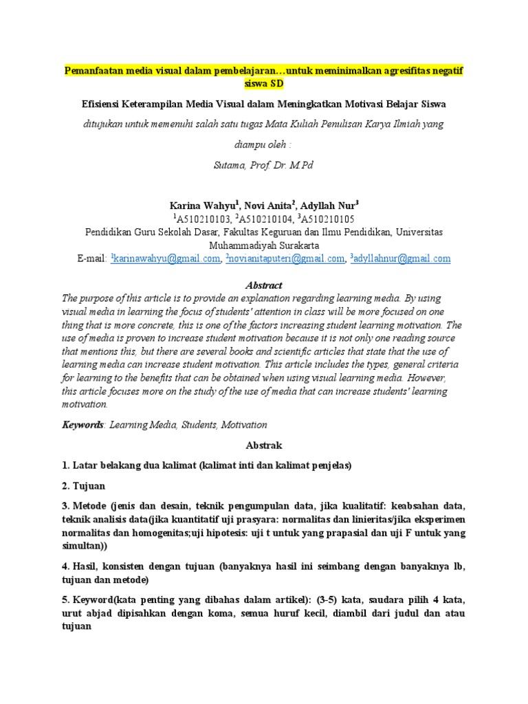 Kelompok 1 - 103,104,105 - Efisiensi Keterampilan Media Visual Dalam ...