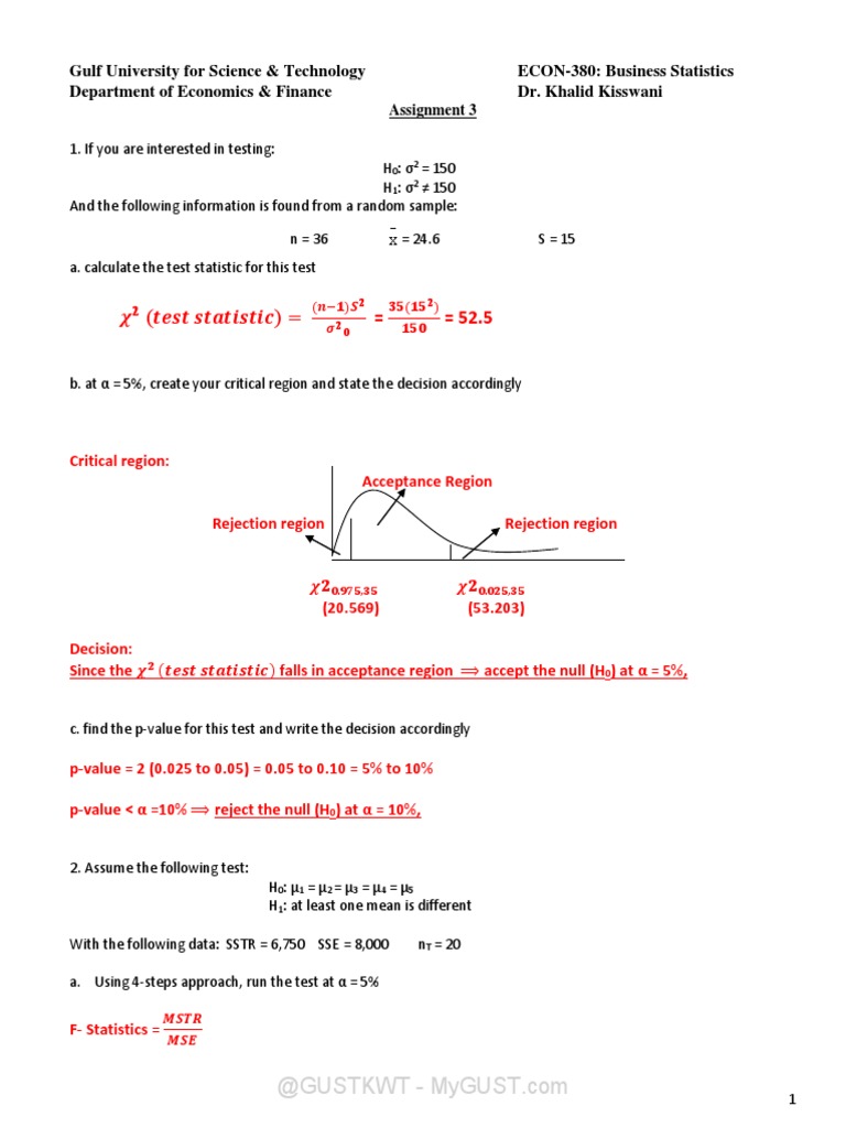 Business Statistics Assignment Analysis | PDF | P Value | Probability ...