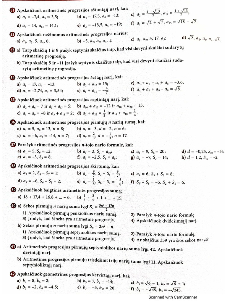 Aritmetine - Progresija - 12 Kl. | PDF
