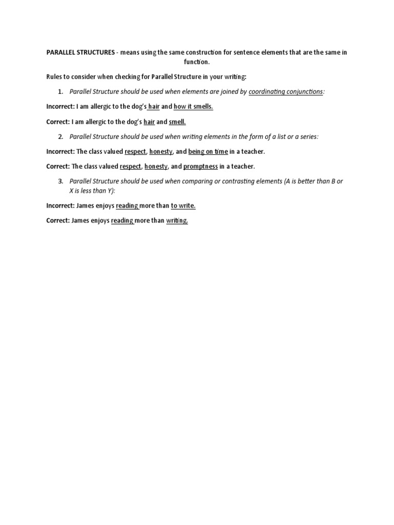 Parallel Structures | PDF