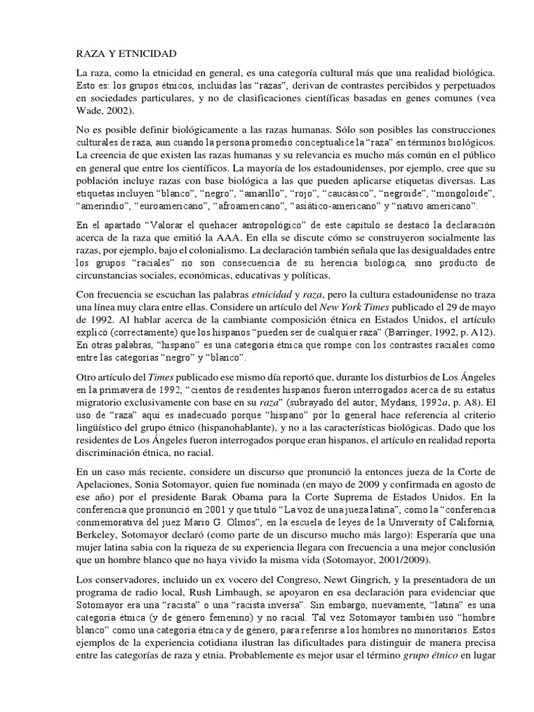 Unidad 2, Etnicidad y Raza | PDF | Raza (categorización humana) | Racismo