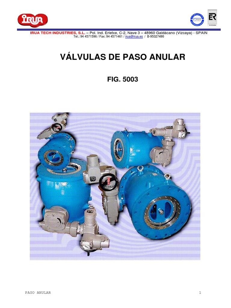 Válvulas de paso anular IRUA | PDF