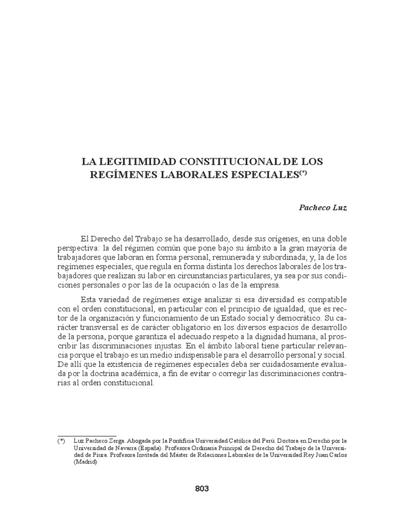 La Legitimidad Constitucional de Los | PDF | Derecho laboral ...