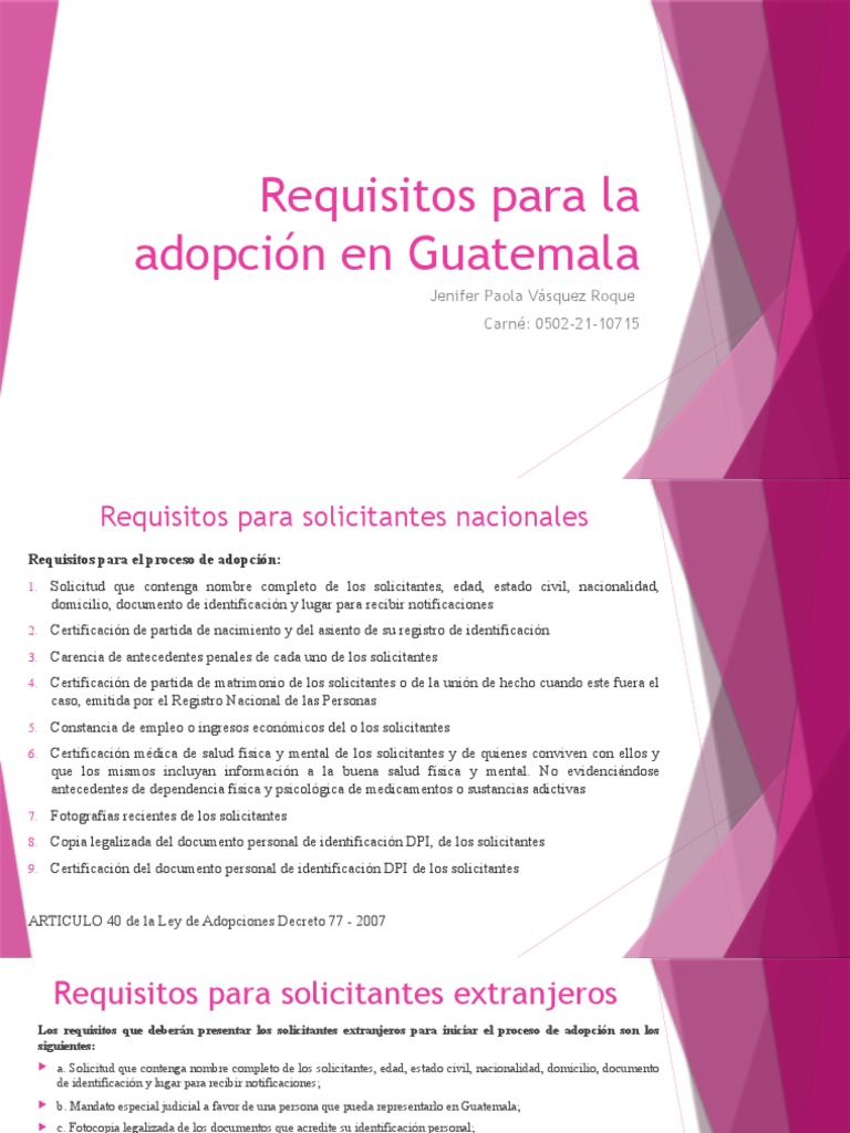 Requisitos para La Adopción en Guatemala | PDF | Adopción | Certificado ...