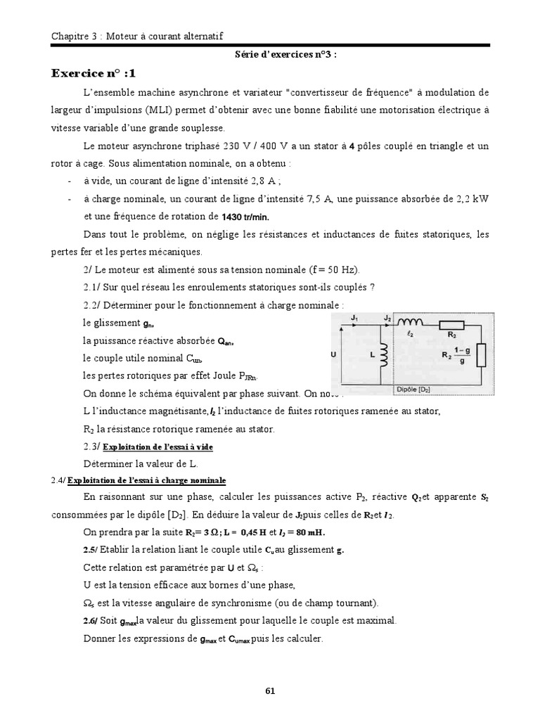 Exercices Machines Ca | PDF | Puissance (physique) | Transformateur ...