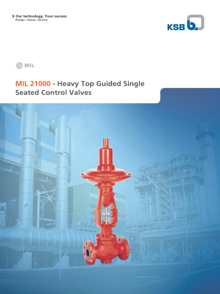 KSB Mil 21000 427 Degree C Single Seated Heavy Top Guided Globe Control ...
