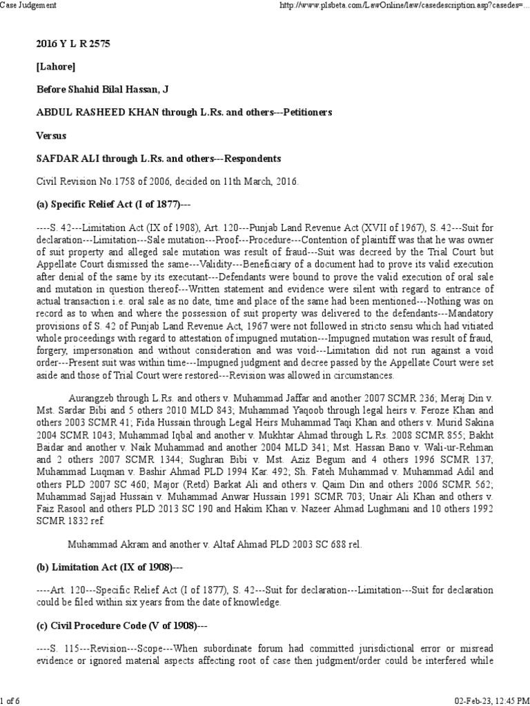 Complete Case Judgment | PDF | Judgment (Law) | Lawsuit