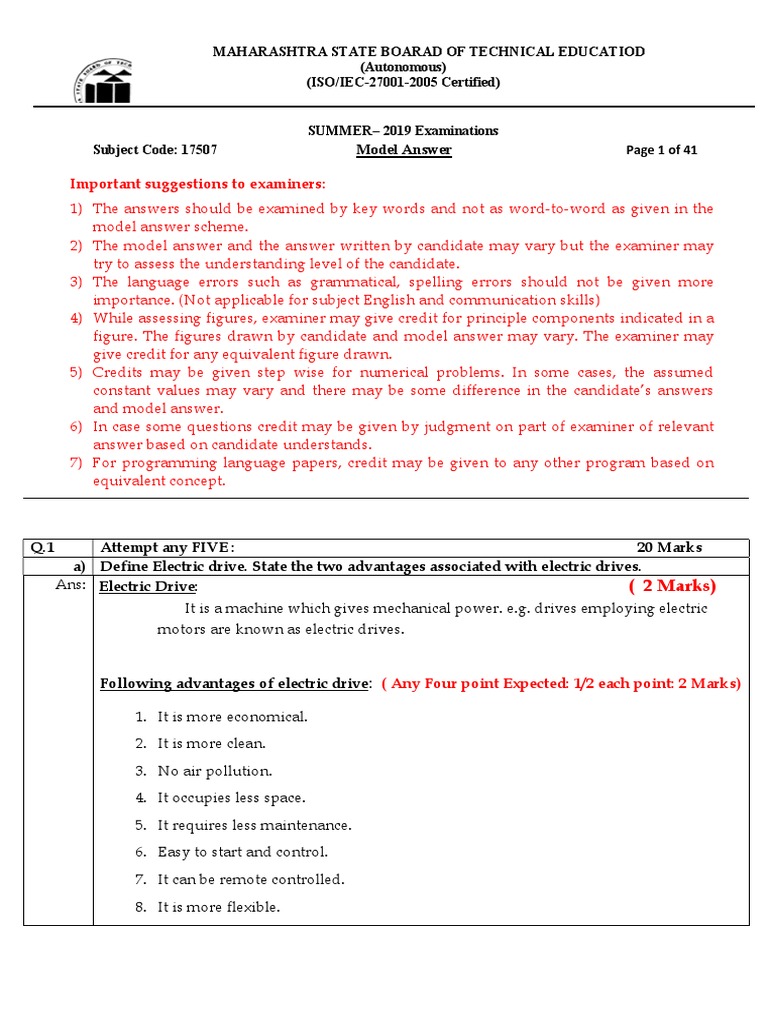 MSBTE Model Answer Paper 17507 | PDF | Construction | Welding