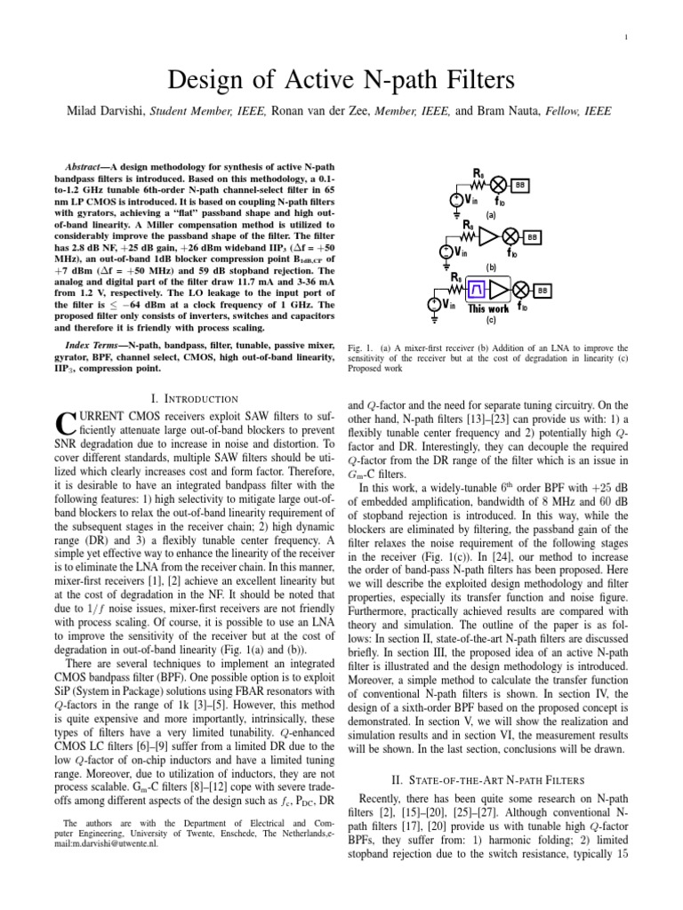 JSSC2013 DeC PDF | PDF | Electronic Filter | Filter (Signal Processing)