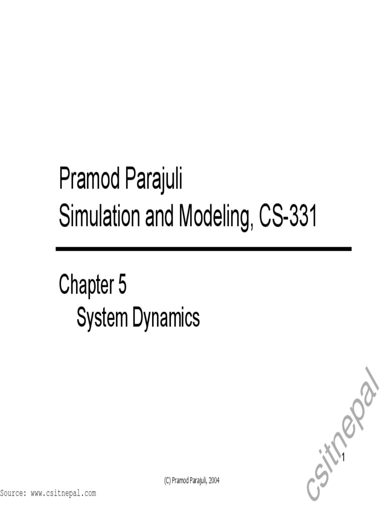 Lecture 05 - System Dynamics | PDF | Simulation | Logistic Function