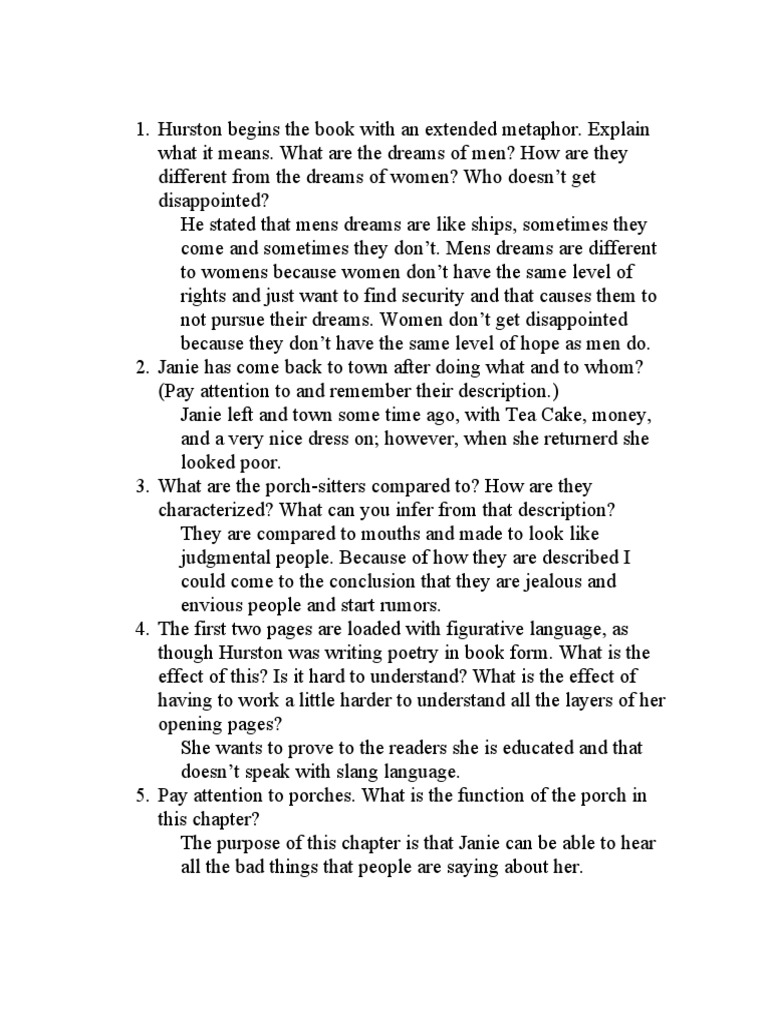 The Dreams and Disappointments of Men and Women: An Analysis of the Opening Chapter of Their ...