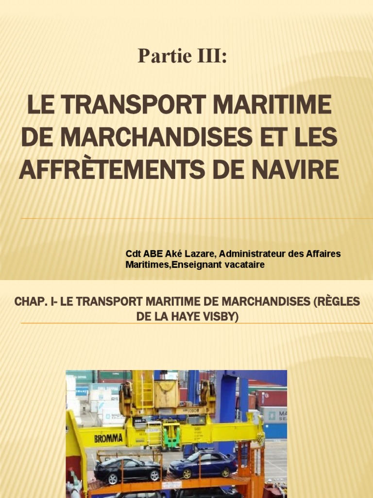 Cours 11 Bill Lading HVR | PDF | Connaissement | Transport