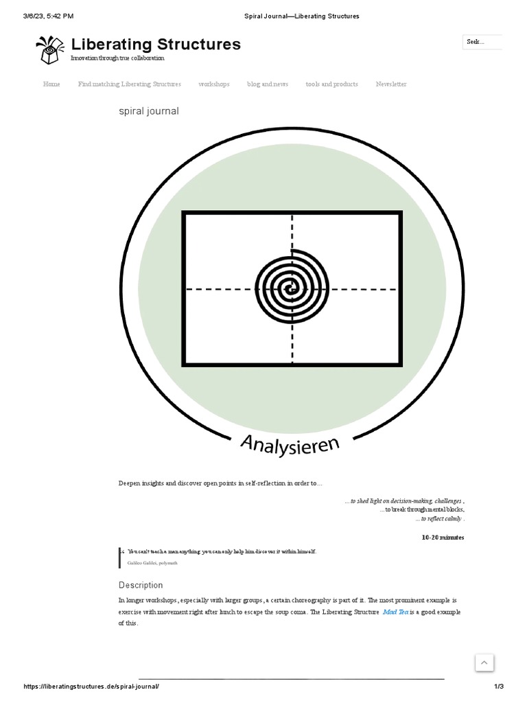 Spiral Journal-Liberating Structures | PDF