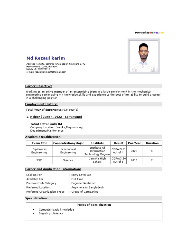 MD Rezaul Karim PDF | PDF | Bangladesh | Engineering