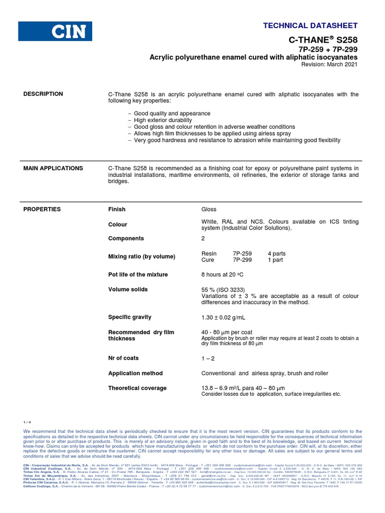 7P258 Ant Cin BT en | PDF | Paint | Polyurethane