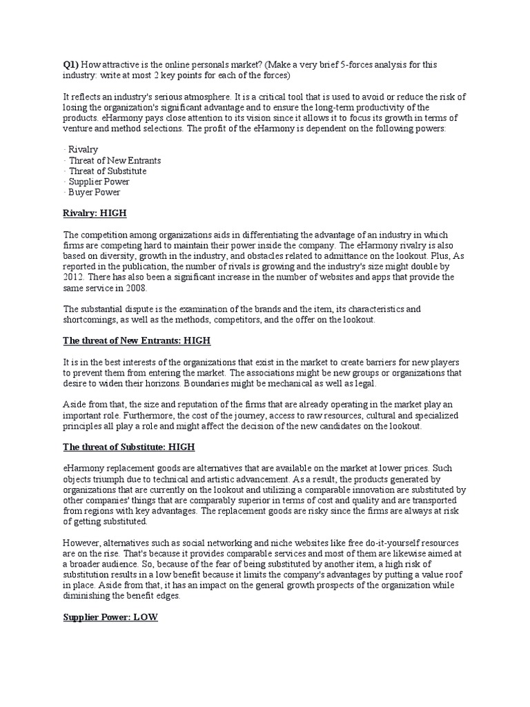 Case Assignment 2 (Eharmony) | PDF | Supply Chain | Prices