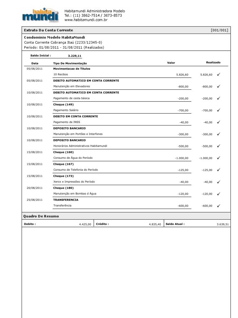 Extrato Conta Corrente | PDF