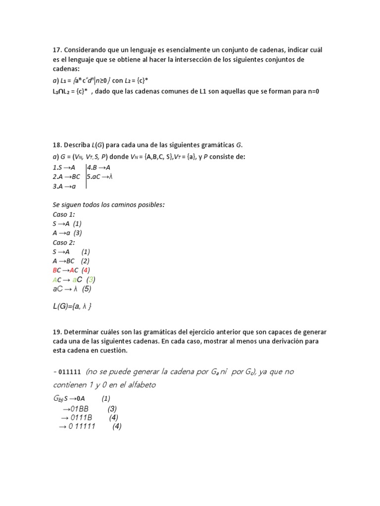 Ejemplos Clase 4 - 2 Lenguajes Formales y Autómatas | PDF