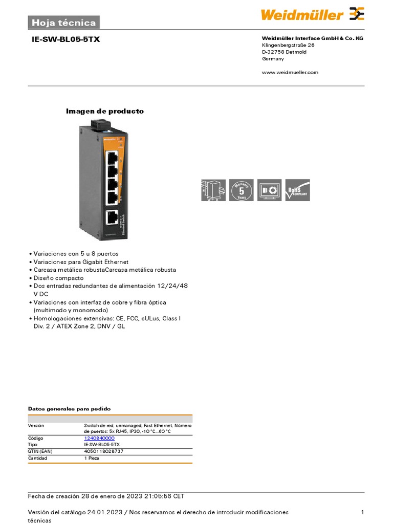 IE SW BL05 5TX - Es | PDF | Estándares informáticos | Estándares de ...