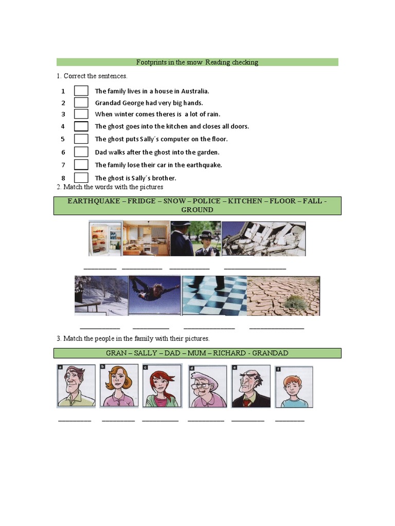 Footprints in The Snow Reading Checking | PDF