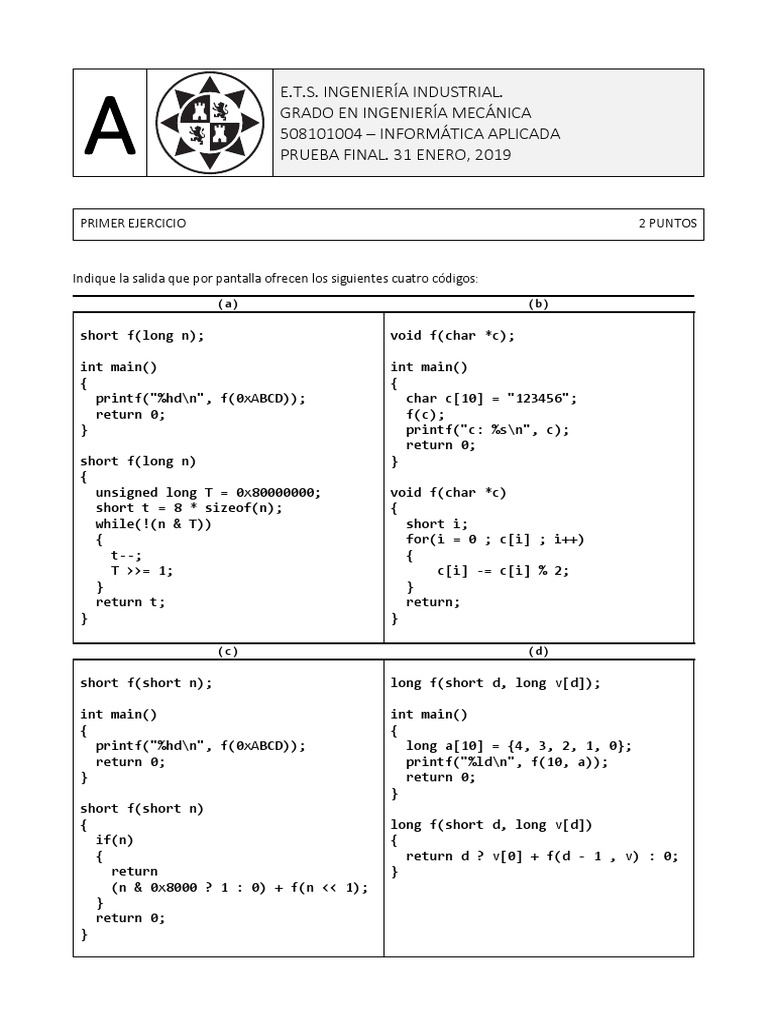 Ejercicios de Programación en C | PDF | Programación de computadoras | Informática