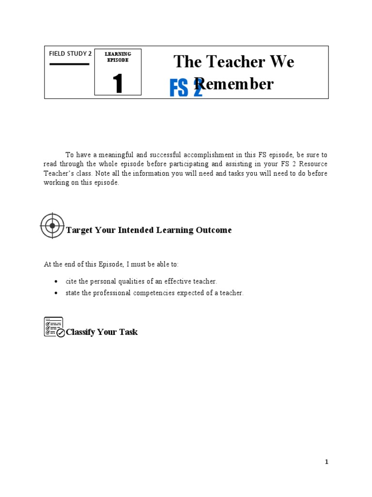 FS 2 | PDF | Teachers | Learning