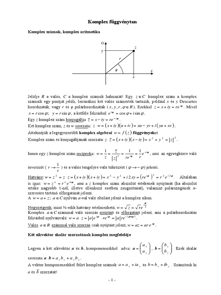 Komplex Fuggvenytan-5 PDF | PDF