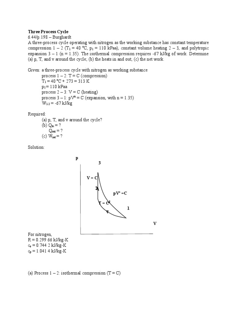 Three Process Cycle | PDF | Mechanics | Chemistry