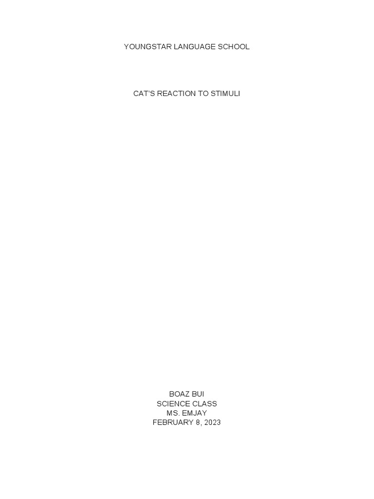 The Effects of Different Stimuli on Cat Behavior and Health: An ...