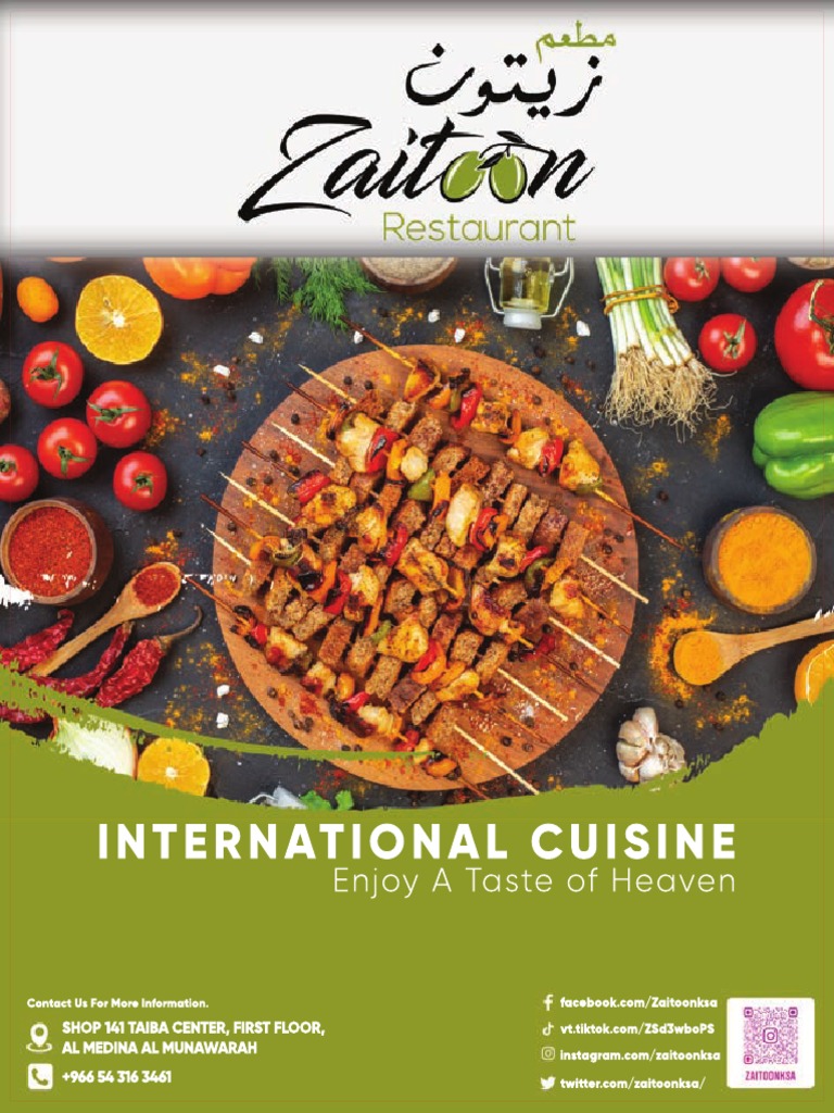 Zaitoon Restaurant Menu & Prices | PDF