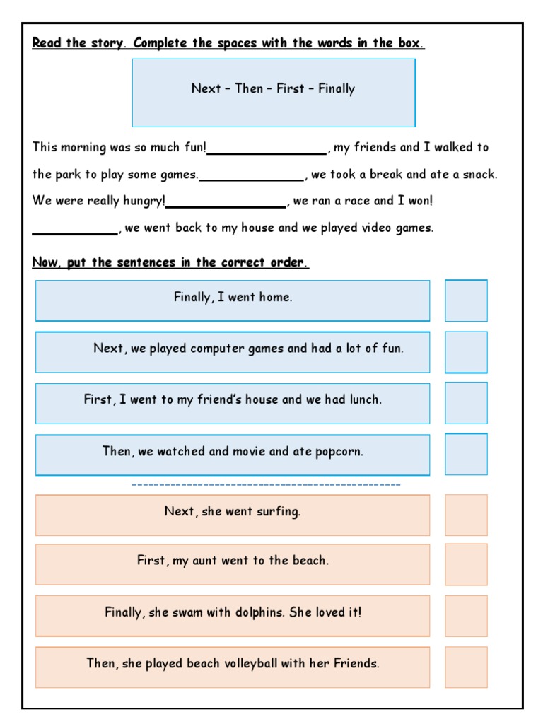 1 - Sequence Adverbs | PDF