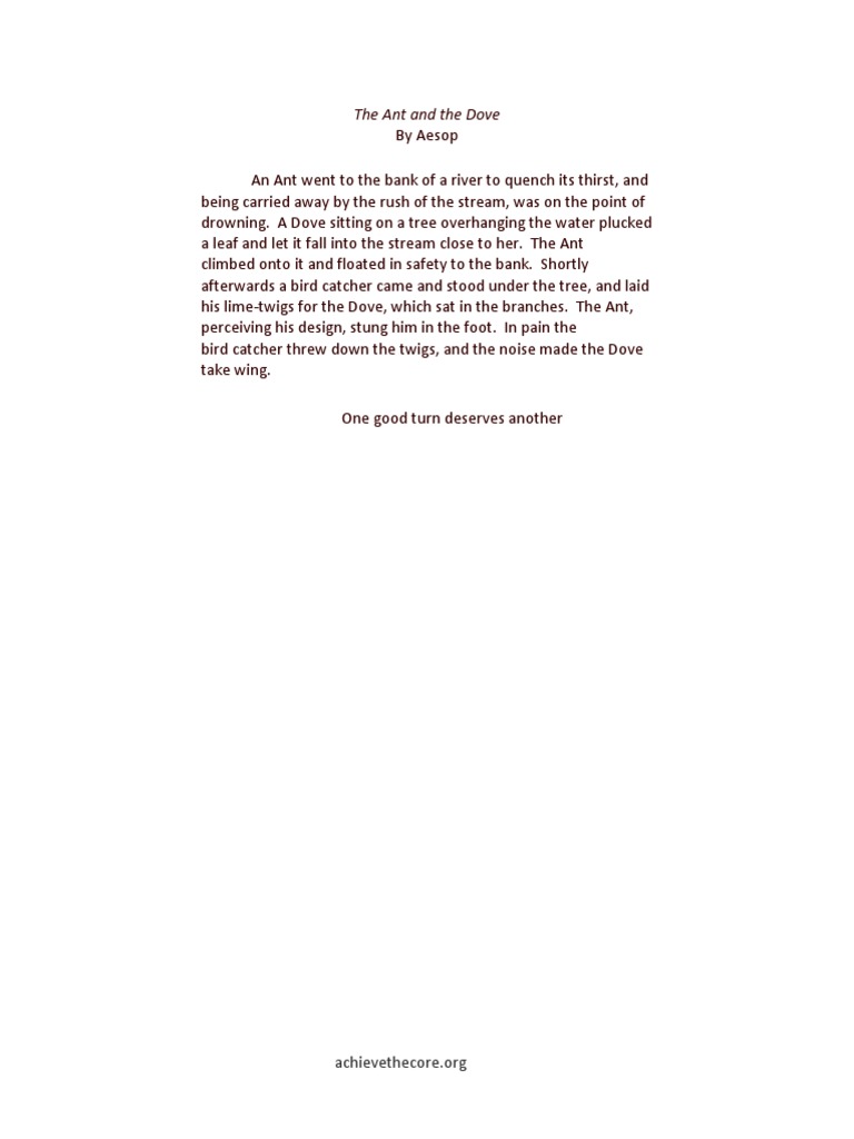 The Ant and The Dove (Inglés) Autor Aesop | PDF | General Fiction