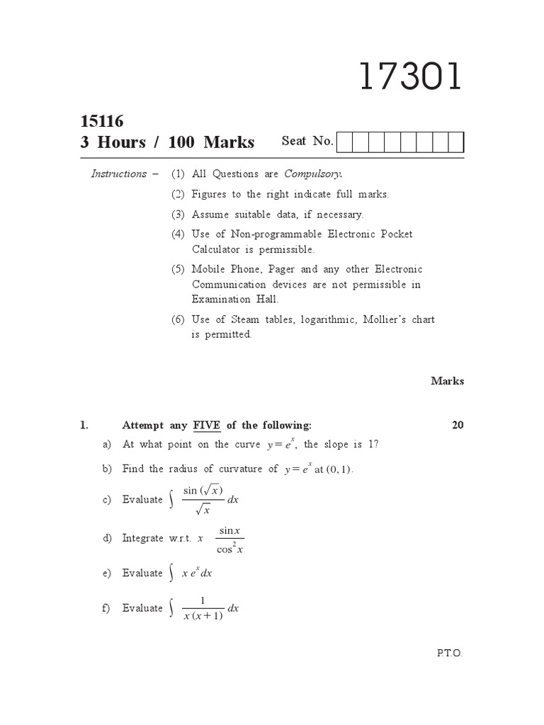 Math Exam Paper: Calculus & Probability | PDF | Trigonometric Functions ...
