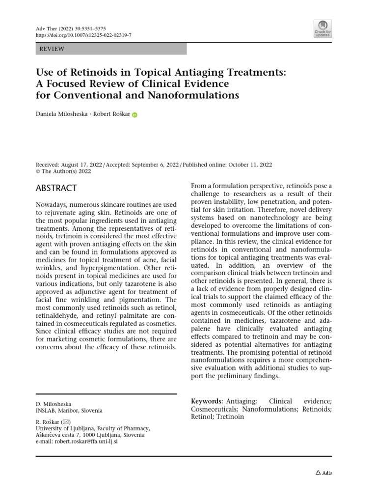 Use of Retinoids in Topical Antiaging Treatments: A Focused Review of ...