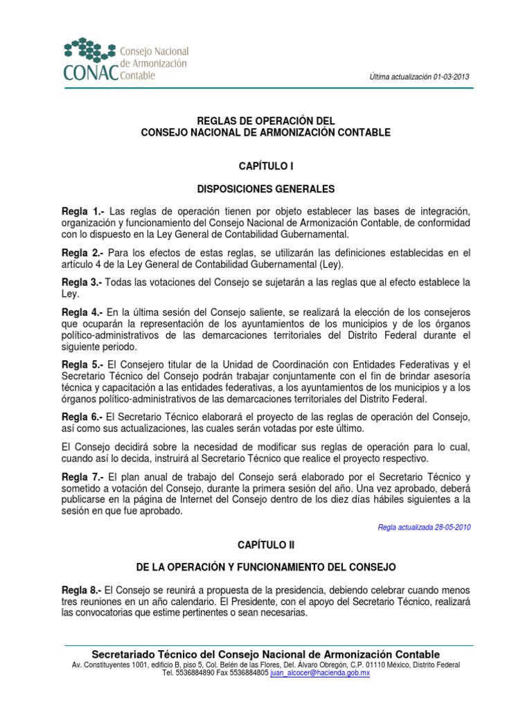 Reglas_de_Operacion_CONAC.pdf | PDF | Contabilidad | Ciudad de México
